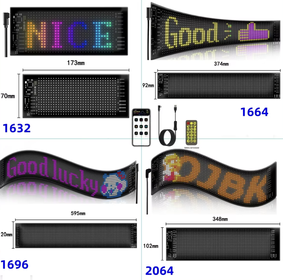 LED Programmable CAR window luminous sticker Bluetooth / Flexible Soft ...